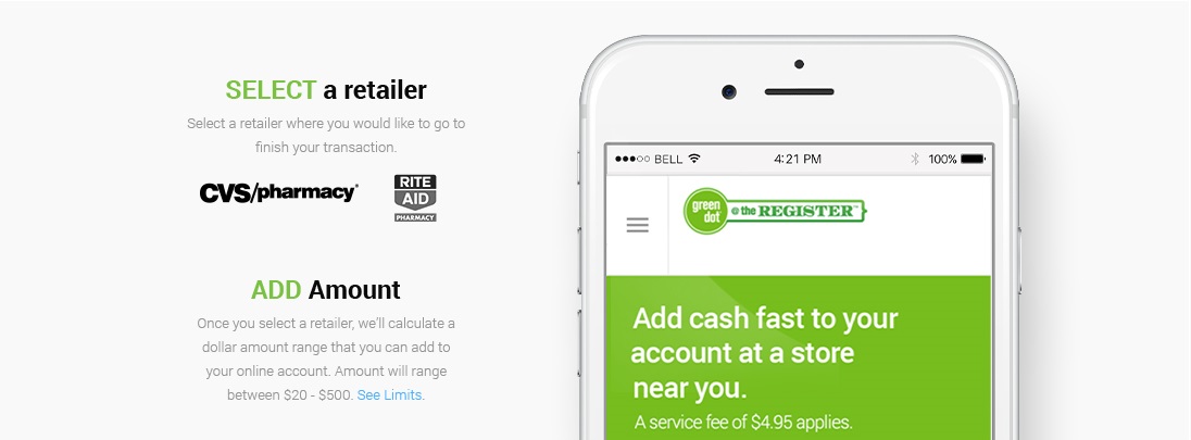 Add money to online accounts | Green Dot @ the Register